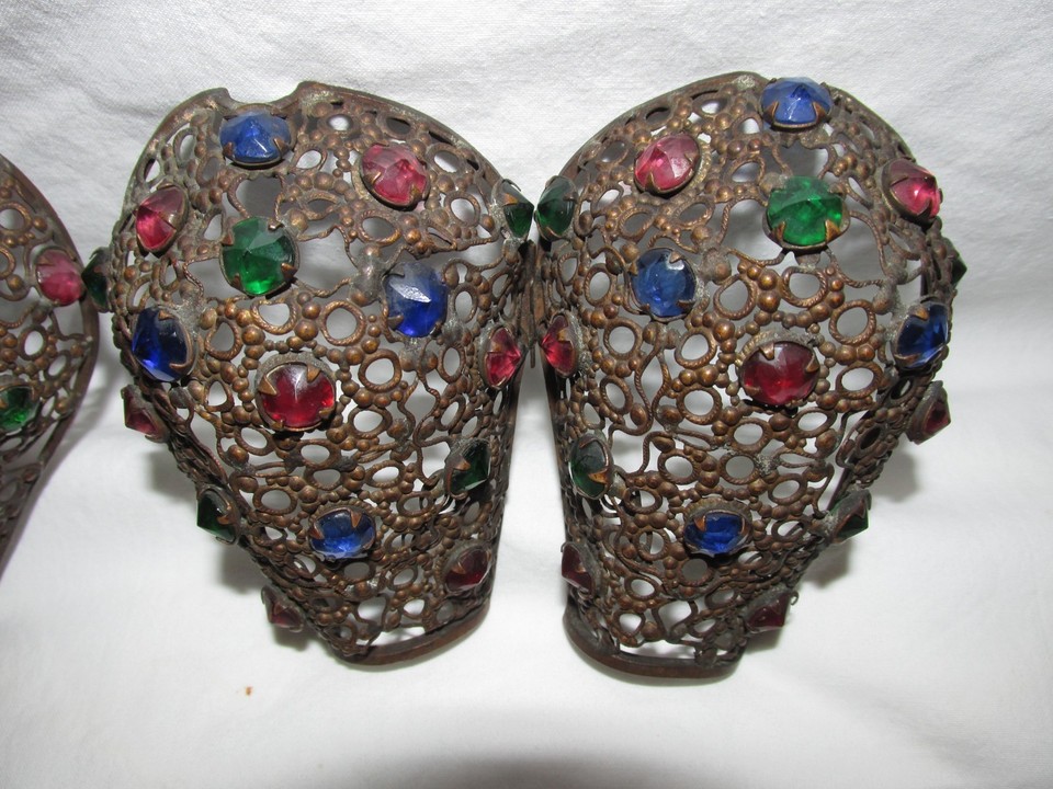 Rare Antique Original Ornate Jeweled Brass Early Tipped Light Bulb ...