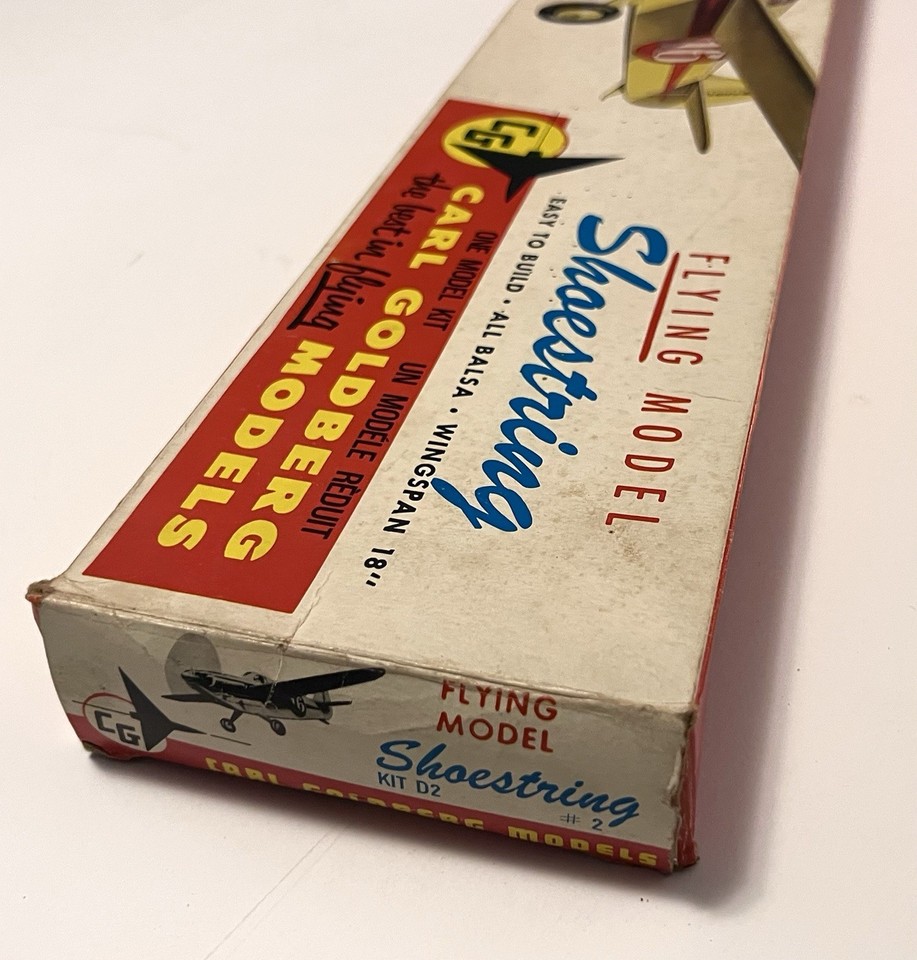 Vintage Carl Goldberg Shoestring Airplane Partial Kit Rubber Band Parts ...
