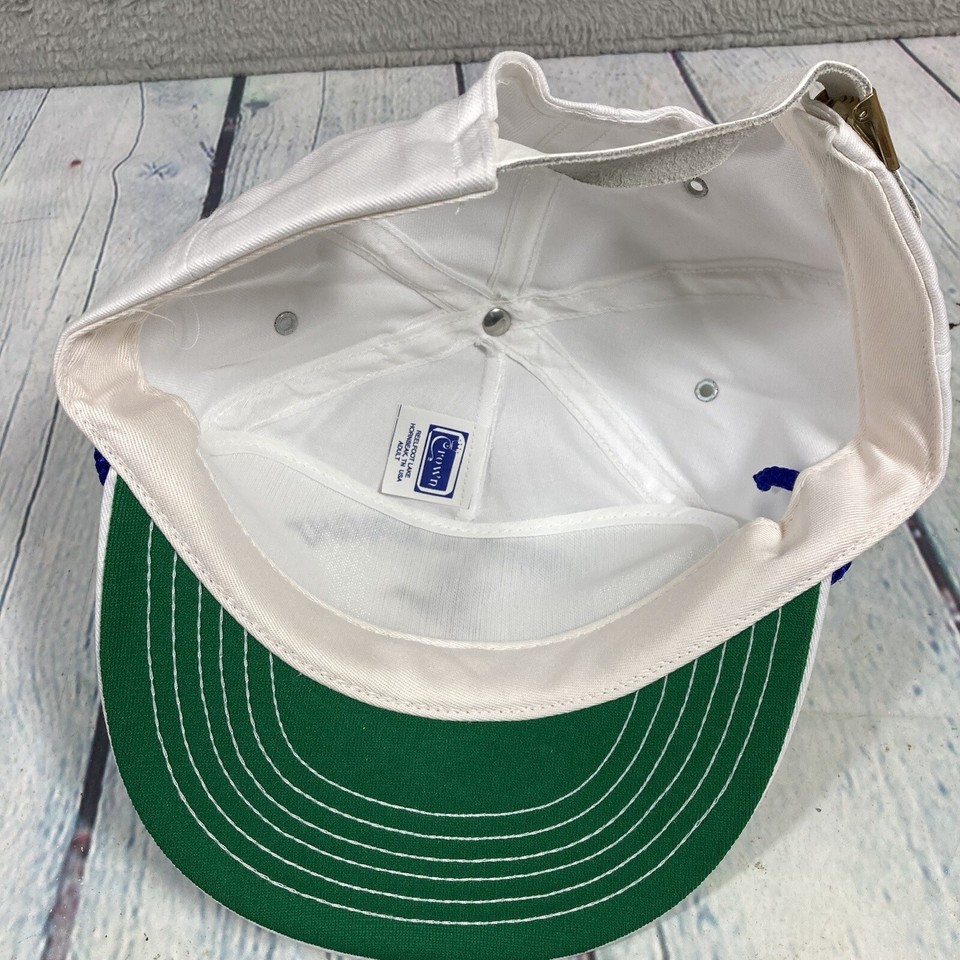 Backhoe and Dozer Strap Back Hat Ball Cap Rope Bill White Embroidered ...