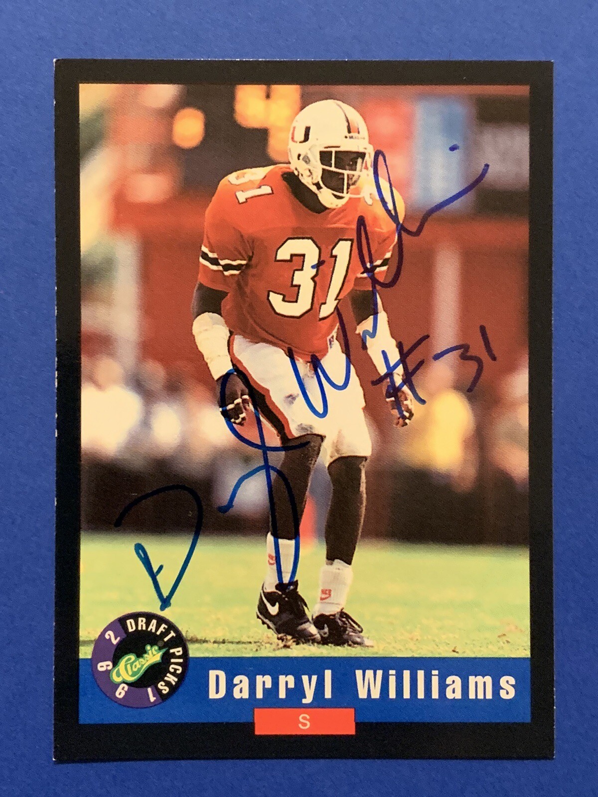 DARRYL WILLIAMS Signed RC 1992 Classic Miami Hurricanes Bengals Autograph Auto | eBay