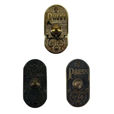 PRESS Oval Push Button Doorbell in Brass | eBay