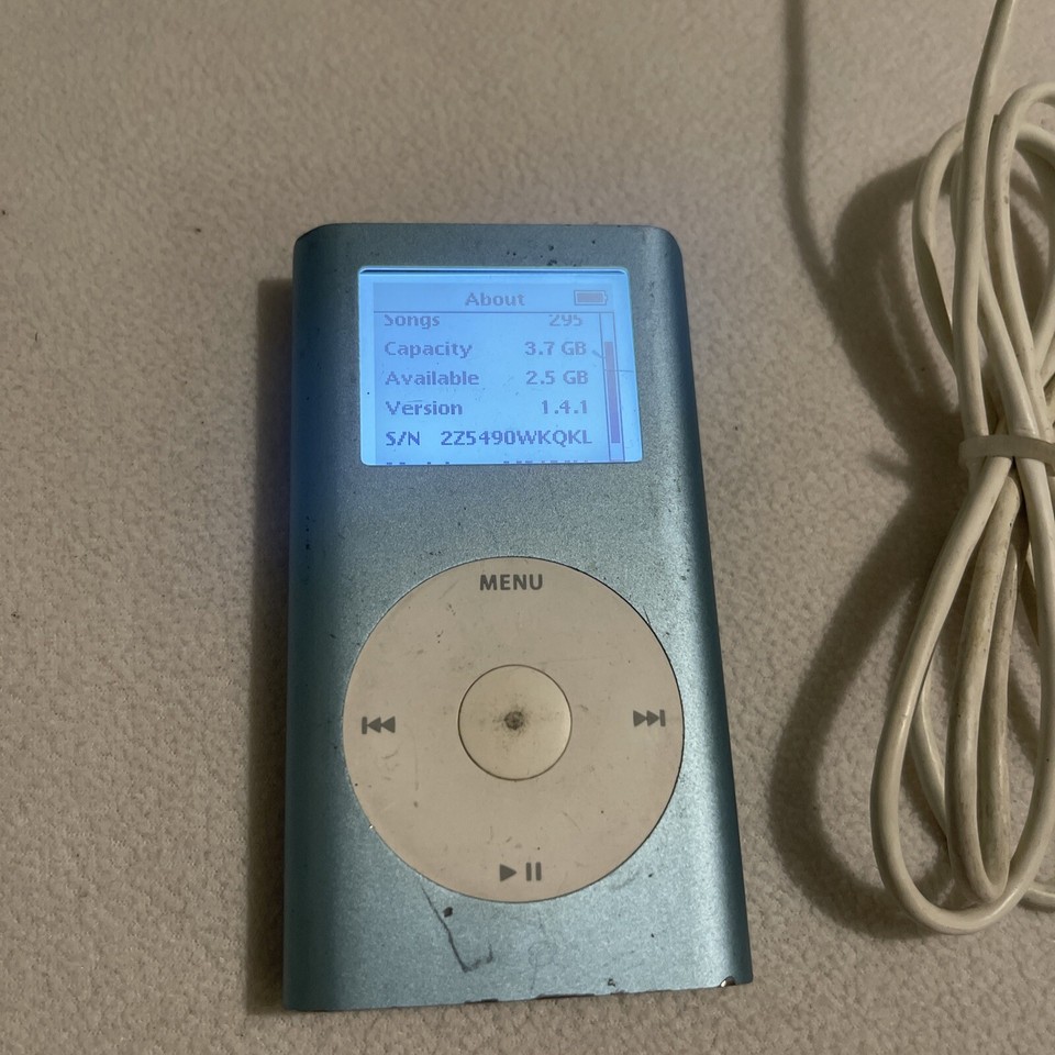 Apple iPod Mini 1st Generation Blue Model A1051 4GB - Tested ...