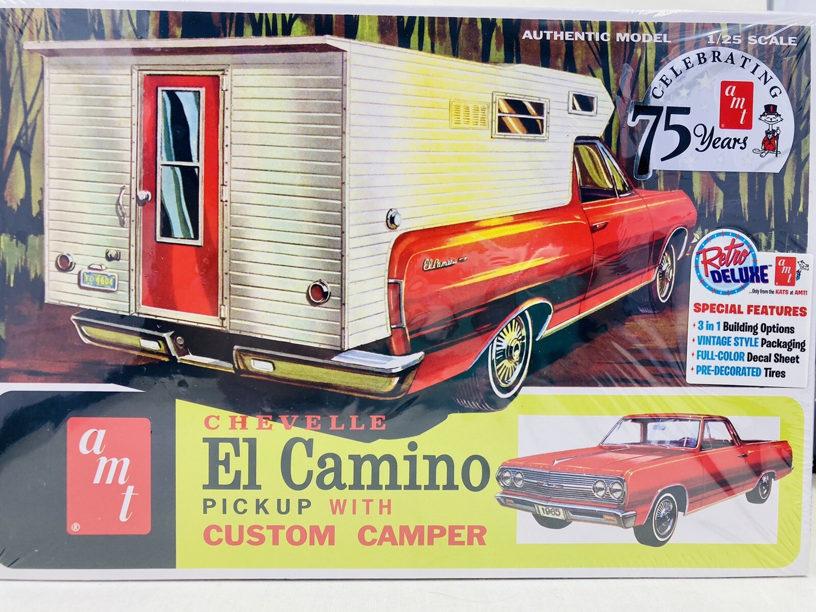 AMT #1364 1965 CHEVY EL CAMINO W/CAMPER 1:25 SCALE MODEL KIT | eBay