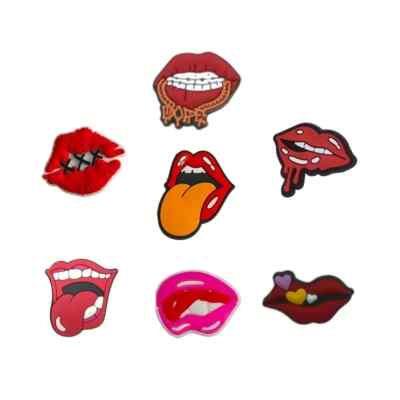 7PCS Red Lips Pattern Shoe Charms For Crocs | eBay
