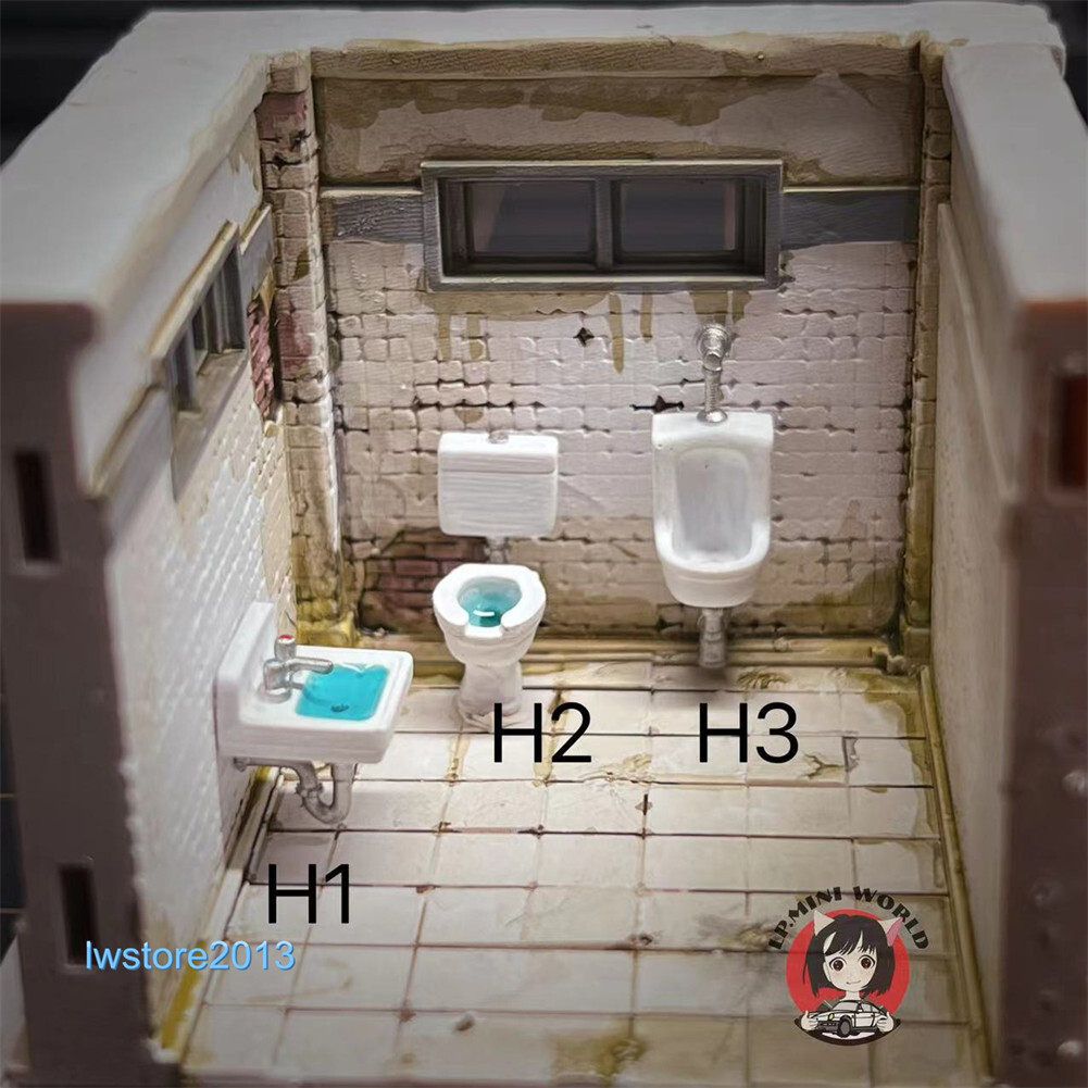 1/64 Toilet Sink Set Scene Props Miniatures Figures Model For Cars ...