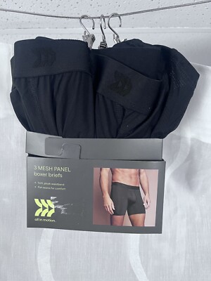 All in Motion Men's Medium Mesh Panel Boxer Briefs 2 Count NEW OPN PKG ...