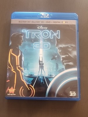 Complete Tron Legacy Blu-ray 3D/Blu-ray/DVD Disney Bridges Wilde Sheen ...