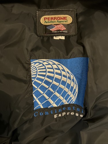 Perrone Aviation Apparel Black Leather Pilot Jacket Mens Size XLarge ...
