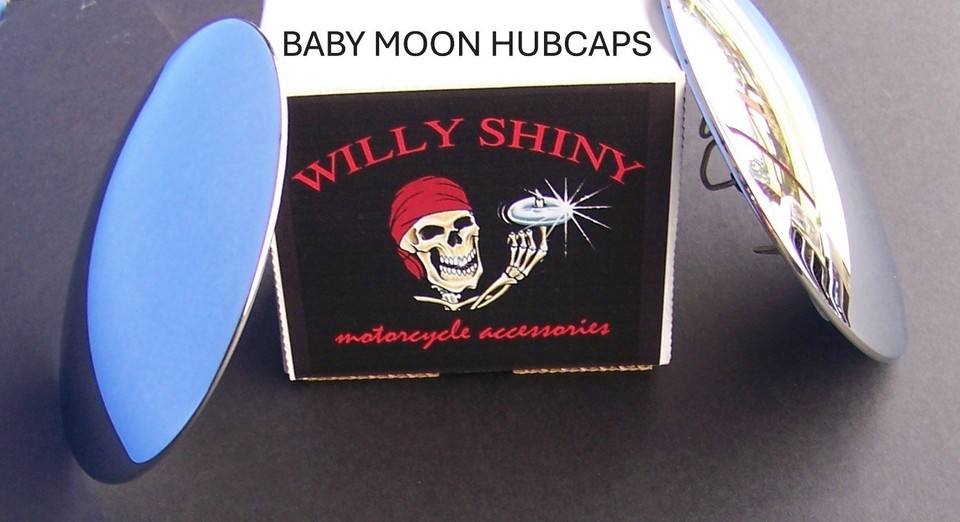 HARLEY TRI GLIDE CHROME WHEELS / 18'' REPLICA FRONT / BABY MOON HUBCAPS ...