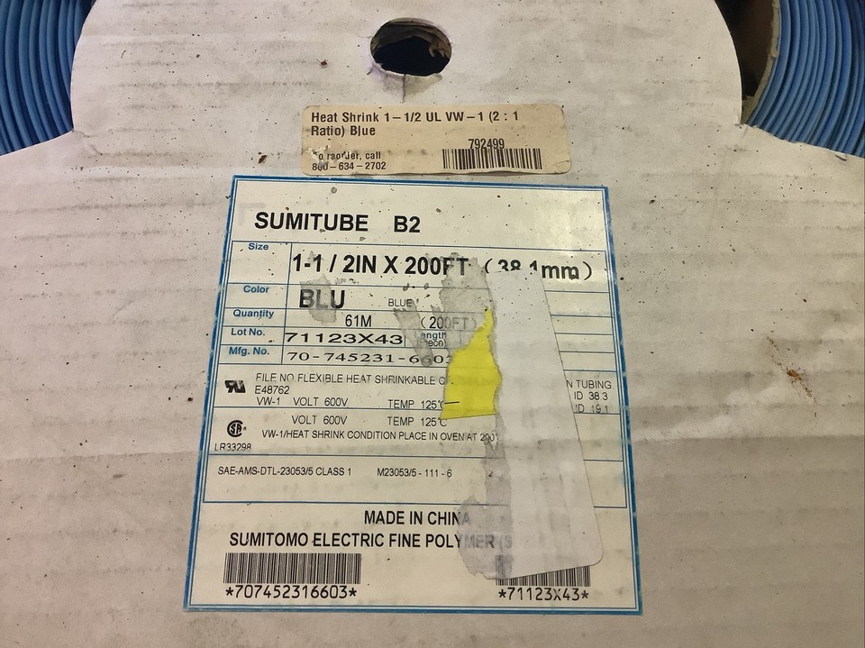Sumitomo B2 1-1/2” Flexible Polyolefin 2:1 Heat Shrink Tubinb 200ft ...