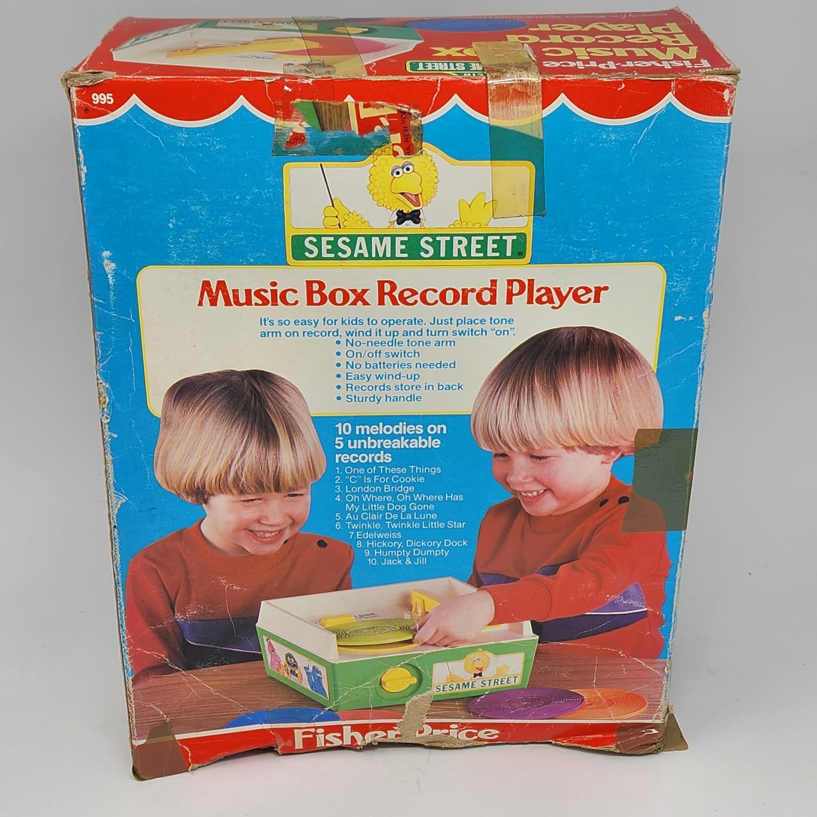 VINTAGE 1984 FISHER PRICE SESAME STREET MUSIC BOX RECORD PLAYER # 995 ...
