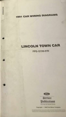 1991 Lincoln Town Car Electrical Fold Out Wiring Diagram Manual EWD OEM ...