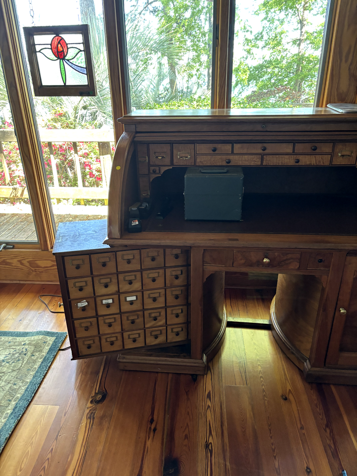 WOOTON DOUBLE ROTARY WALNUT DESK | eBay