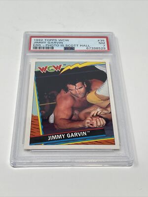 1992 Topps WCW UK #35 Jimmy Garvin ERROR Diamond Studd Scott Hall RC ...