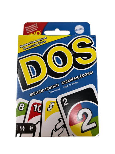 Mattel Uno Dos Second Edition Card Game for 2 to 4 Players Ages 7 Years ...