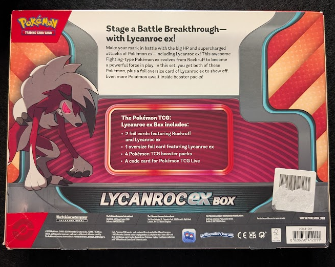Pokémon TCG – Lycanroc ex Box (Paldea Evolved Promo) | eBay