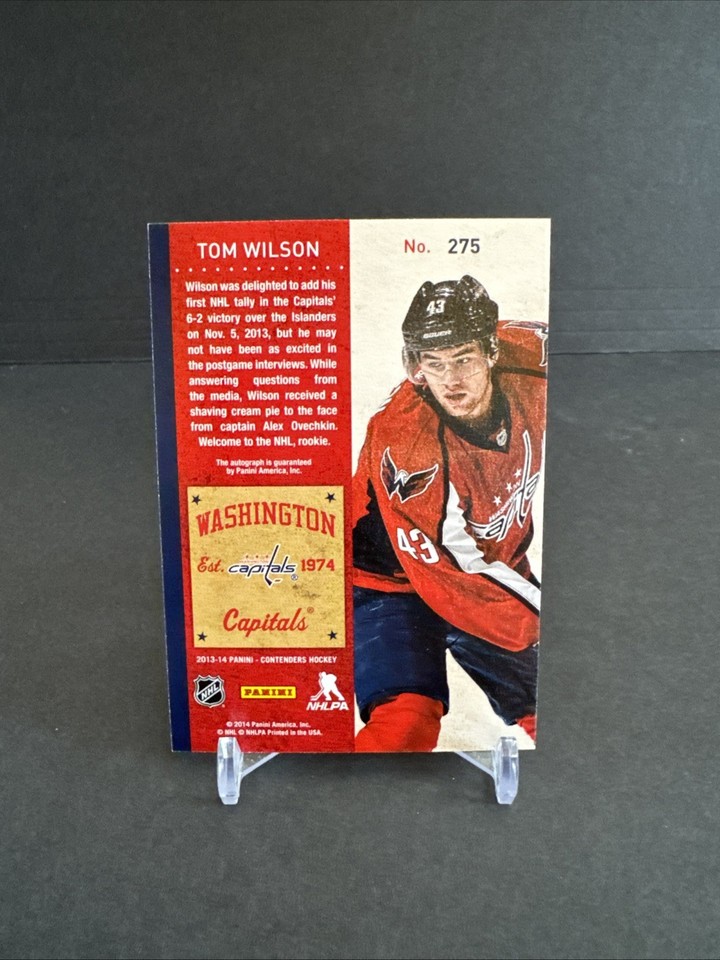 2013-14 Panini CONTENDERS ROOKIE AUTOGRAPH #275 Tom Wilson CAPITALS EX ...