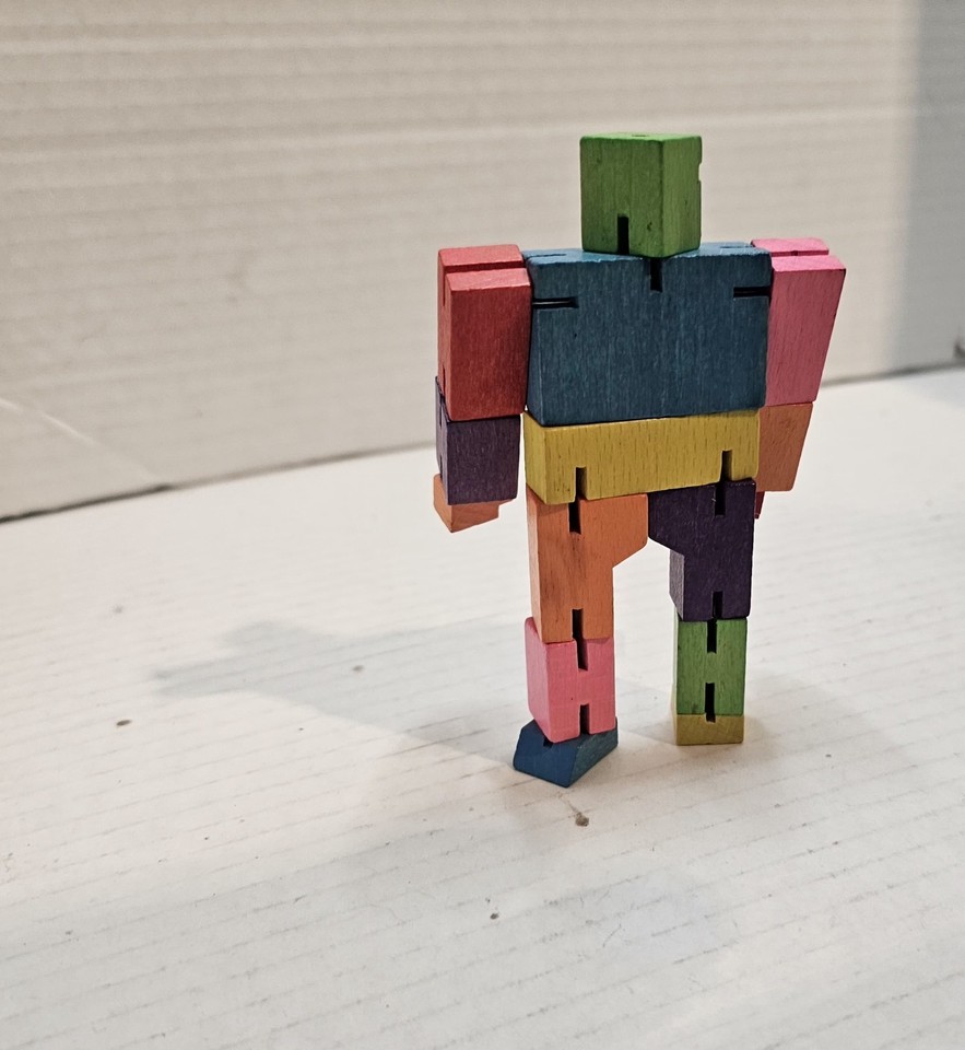 Cubebot Areaware by David Weeks Studio Multicolor Wood Cube Puzzle ...
