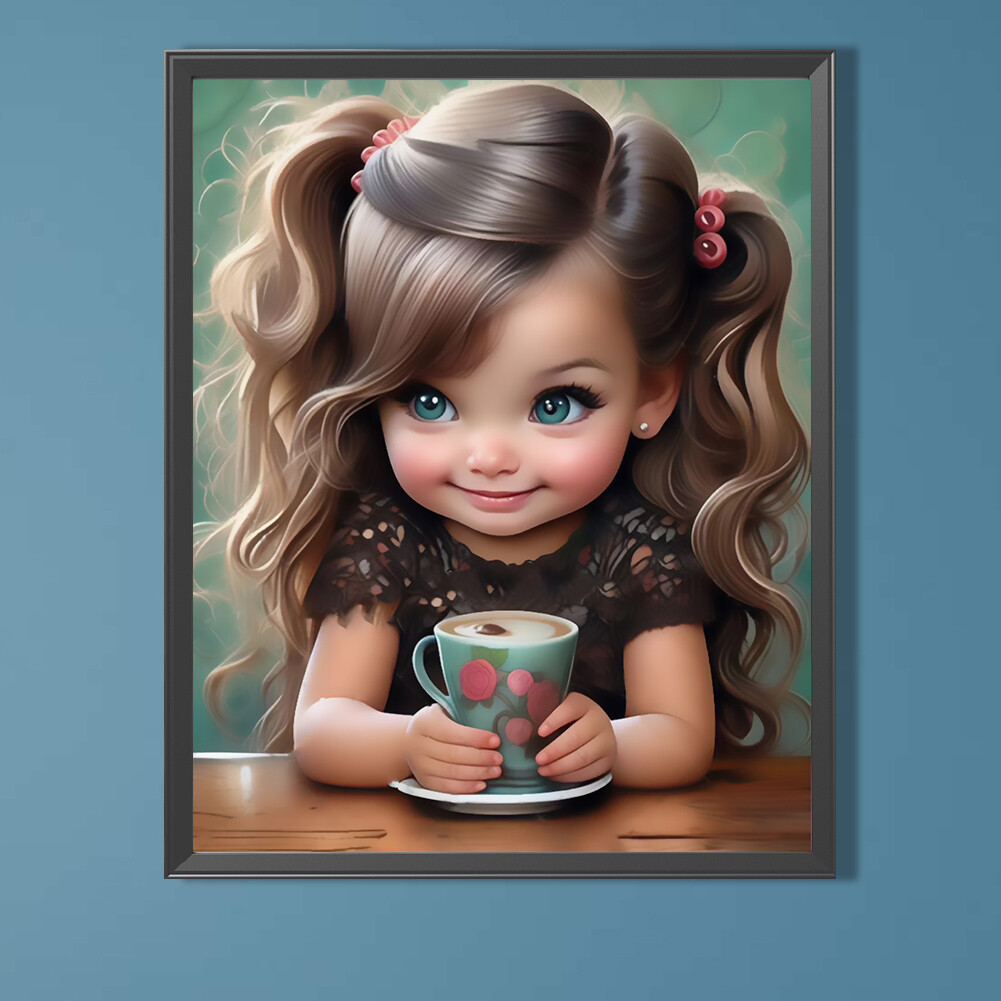 5D DIY Full Round Drill Diamond Painting Sweet Cool Girl Kit Home Decor ...