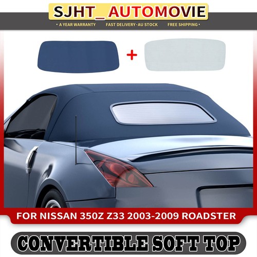 Blue Convertible Soft Top and Plastic Window for Nissan 350Z Z33 3.5L ...
