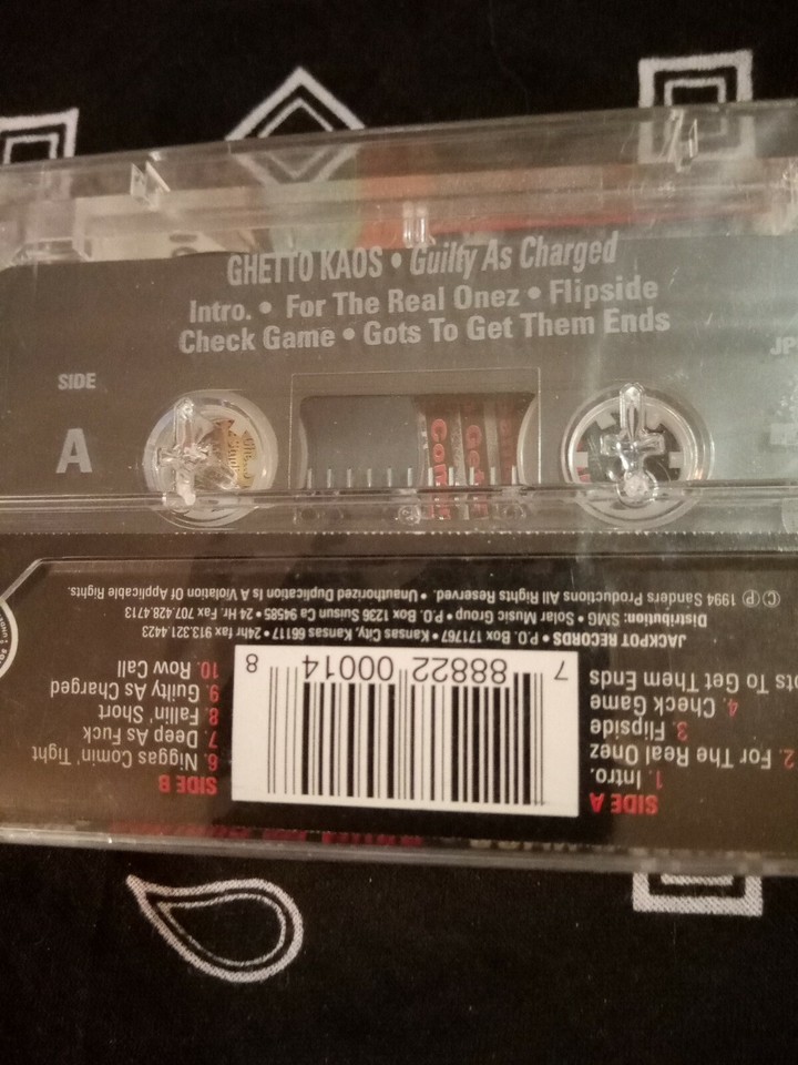 GHETTO KAOS Guilty As Charged SEALED Gangsta Rap Tape Bohn G-Funk ...