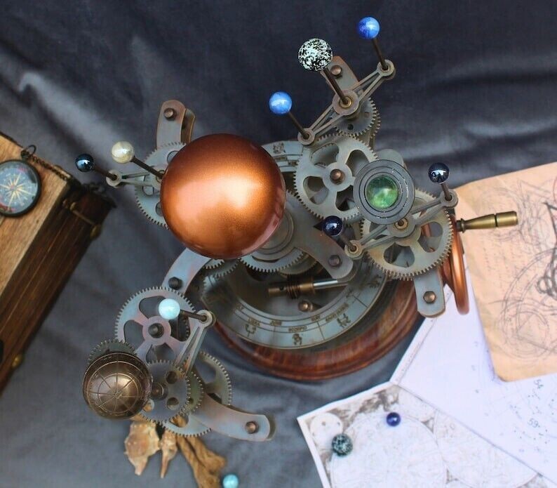 Solar System Celestial Model Fully Functional Antique Orrery with ...