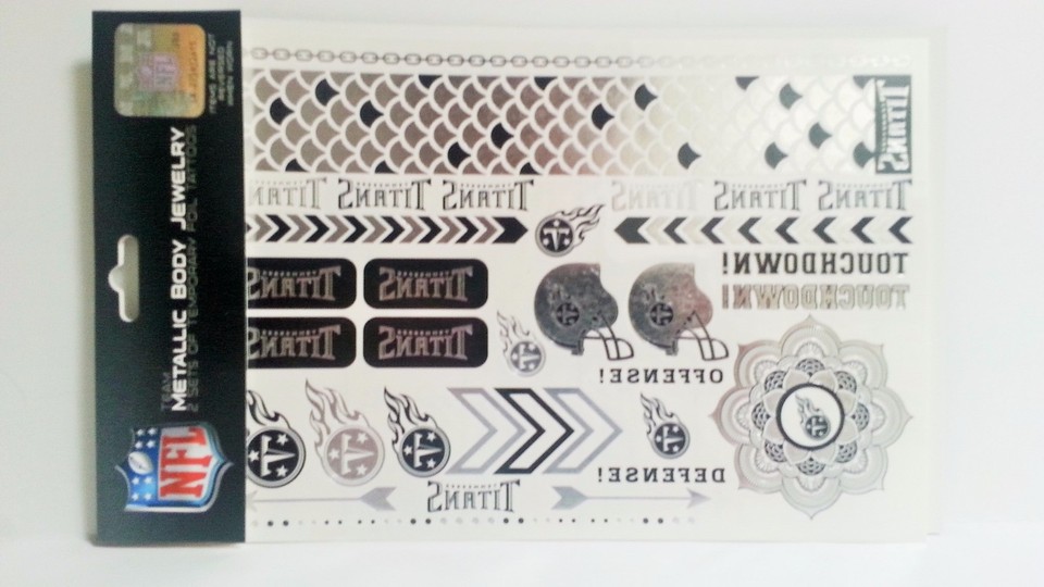 NFL Temporary Metallic Foil Tattoo Body Jewelry Set Choice of Teams | eBay