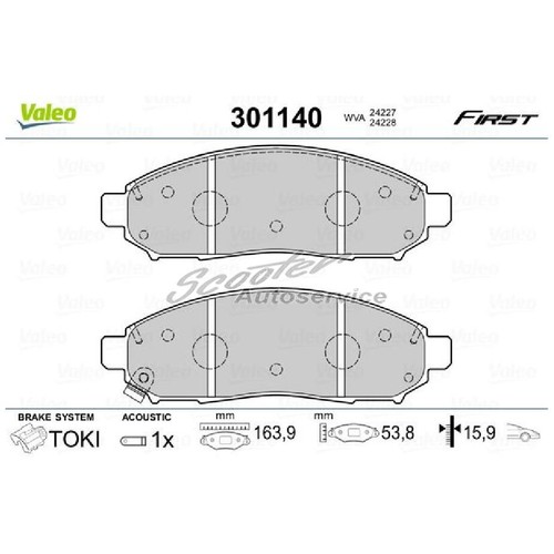 1x Valeo Bremsbelagsatz 203840 vorne u.a. für Nissan Pathfinder 3 R51 ...