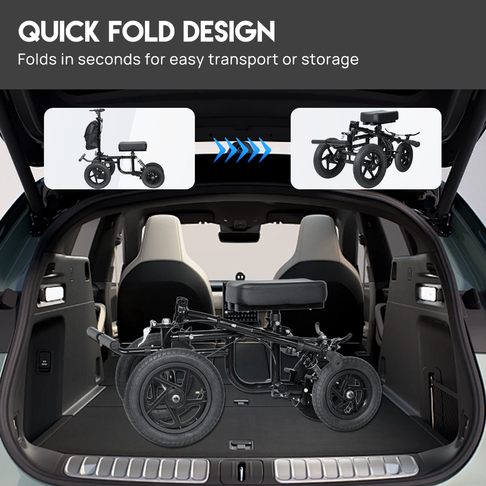 Knee Scooter Walker 12" Tyres Broken Leg Ankle Crutches Alternative w ...