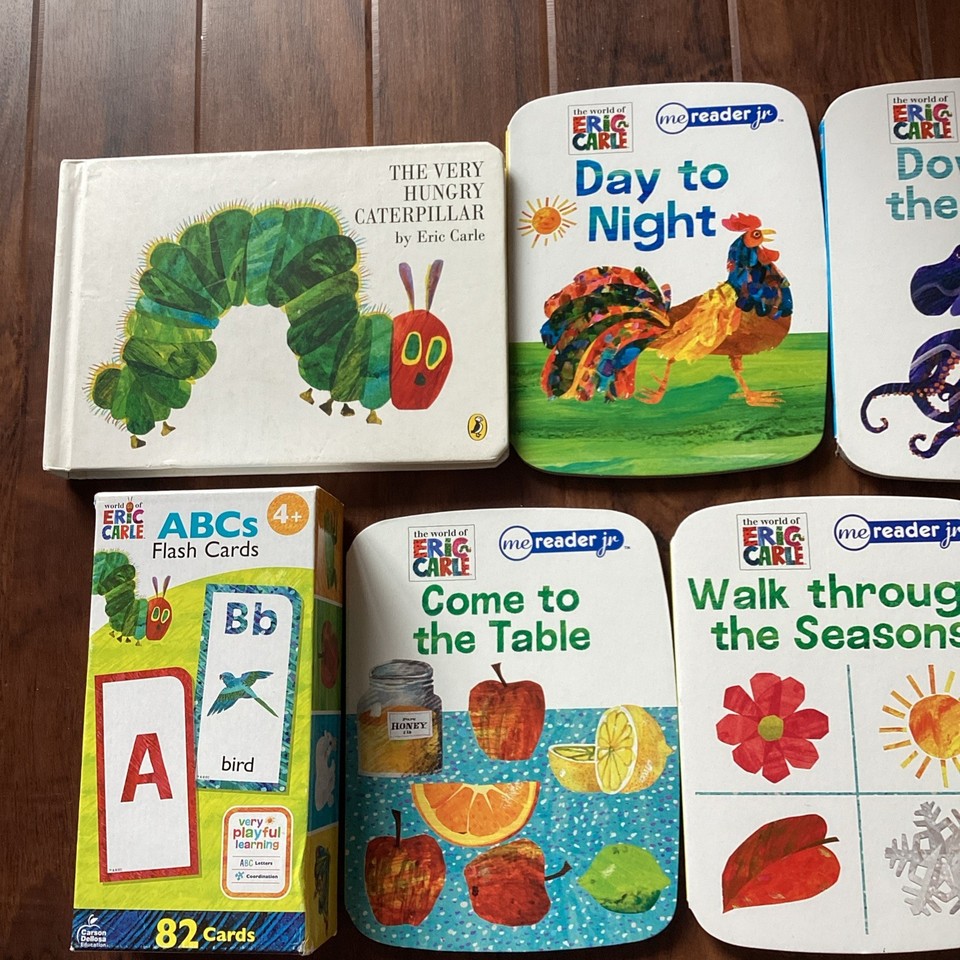 The Very Hungry Caterpillar books and flash cards Bundle, Eric cable ...