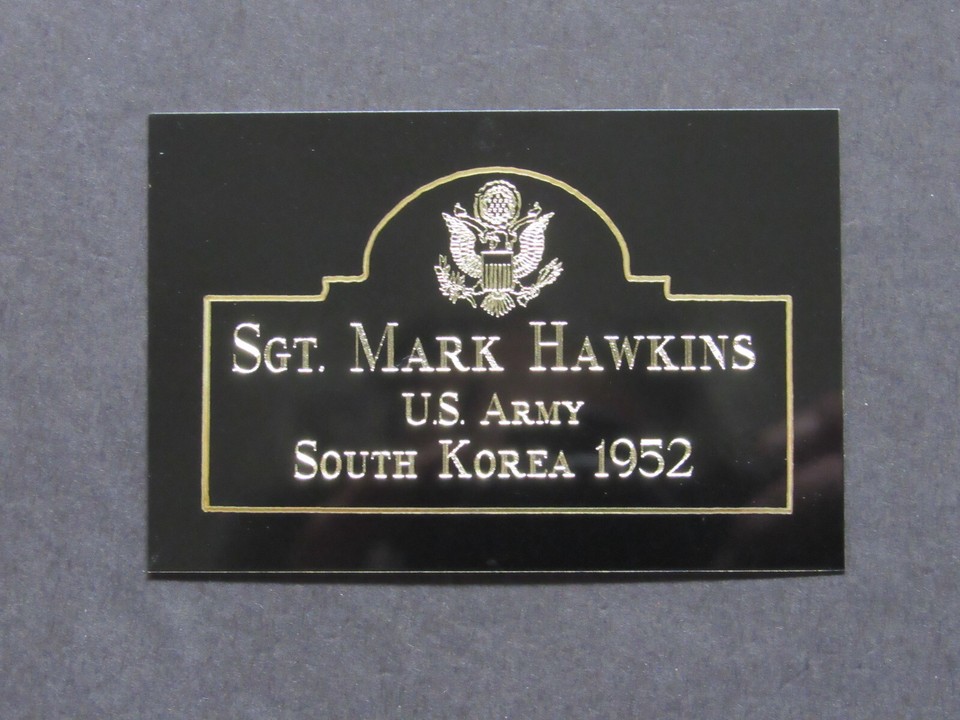 Custom Engraved BRASS Name Plate, 2 x 3 (MILITARY) PERSONALIZED 3 LINES ...