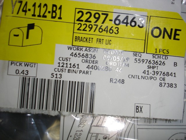 Genuine GM OEM Front License Plate Bracket Kit Buick Lacrosse 17-19 ...