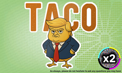 x2 TACO Trump Meme Waterproof Vinyl Sticker Decal, Funny sticker, Trump ...