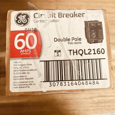 GE THQL2160 Circuit Breaker 60A 2P 120/240VAC - Lot of 5 | eBay