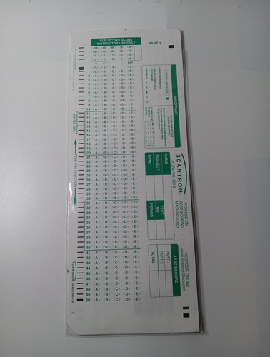 15 Scantron Form No. 882-E Test Taking Sheets | eBay