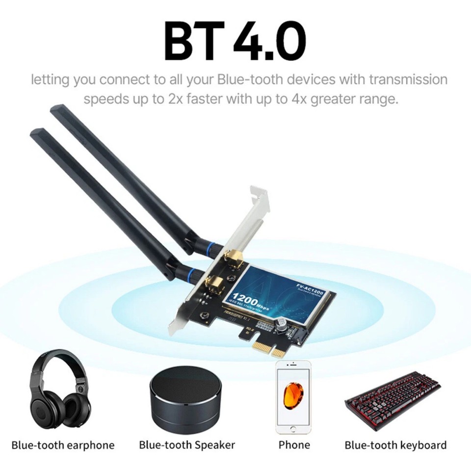 Desktop PCIE WiFi Bluetooth Card Dual Band Wireless Gaming WiFi PCIE ...