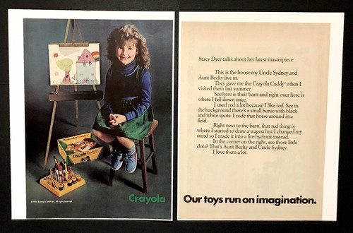 1984 Crayola Caddy Crayons Stacy 2-page vintage Print AD Advertisement ...