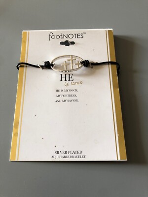 Footnotes Silver Plated He Is Love Adjustable Bracelet | eBay