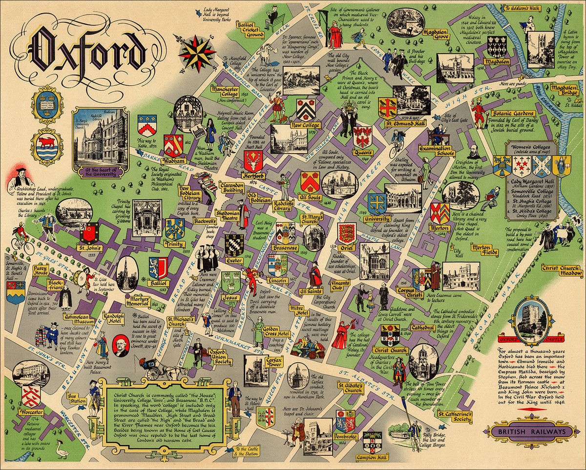 Oxford City Centre Map Oxford City Center: Over 52 Royalty Free