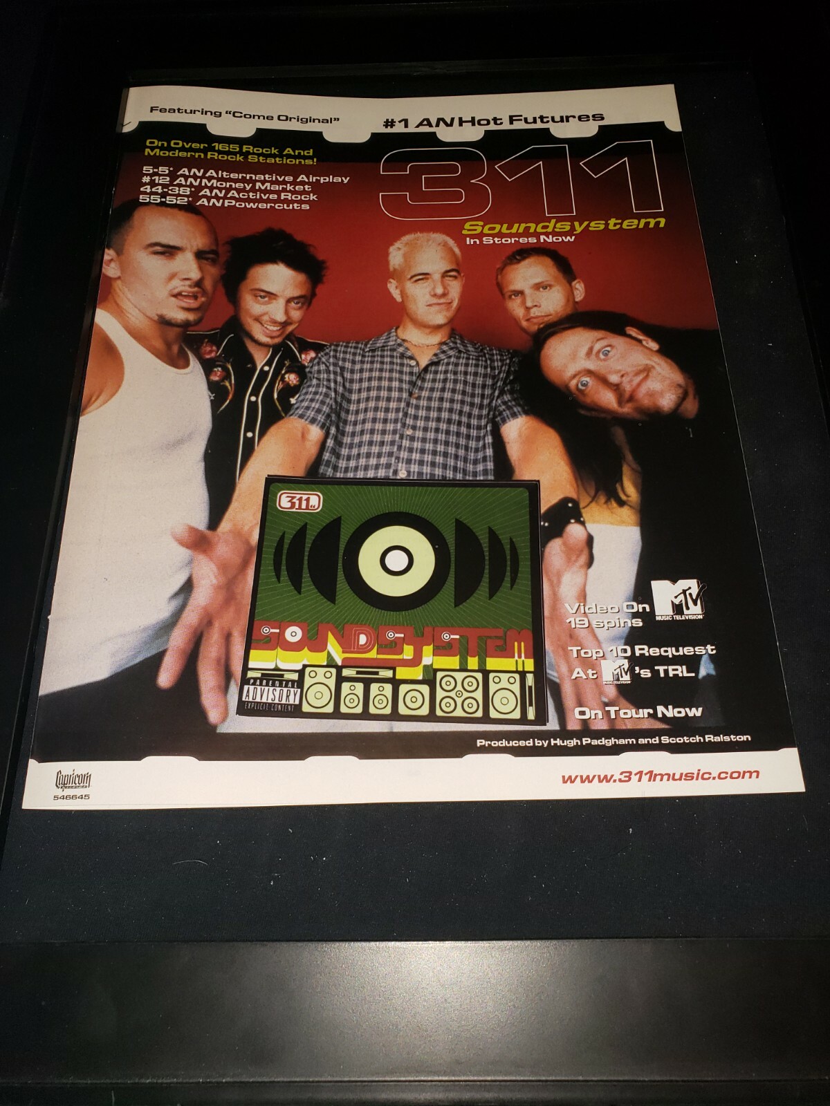 311 Soundsystem Rare Original Radio Promo Poster Ad Framed! | eBay