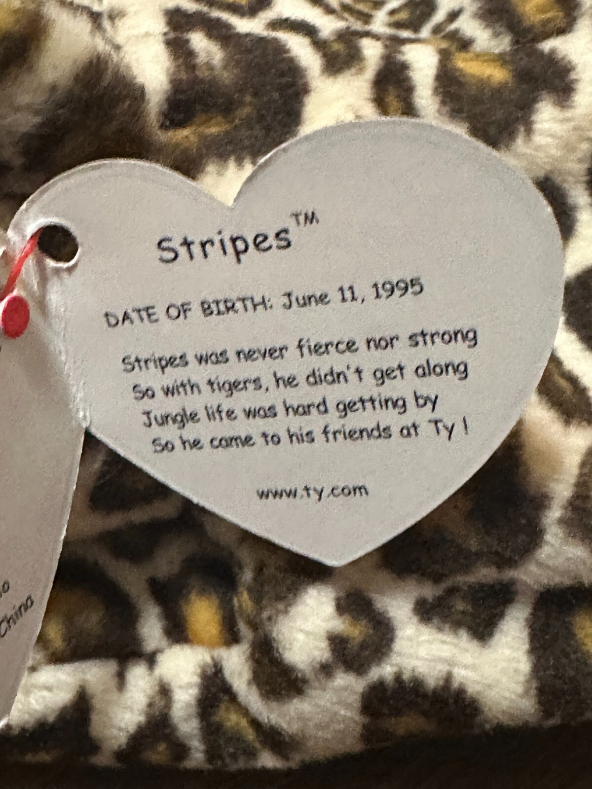 TY FRECKLES BEANIE BABY ERROR SWING TAG STRIPES TUSH TAG FRECKLES MWMT ...