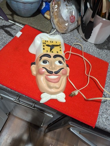 Rare 1950's Chef Luigi Animated Rolling Eye Kitchen Herald Clock See ...