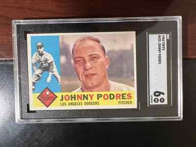 1960 TOPPS BASEBALL CARD #425 JOHNNY PODRES LOS ANGELES DODGERS SGC 6 ...