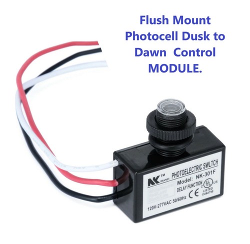 Flush Mount Mini Photocell Dusk to Dawn Photo Control Switch Module ...