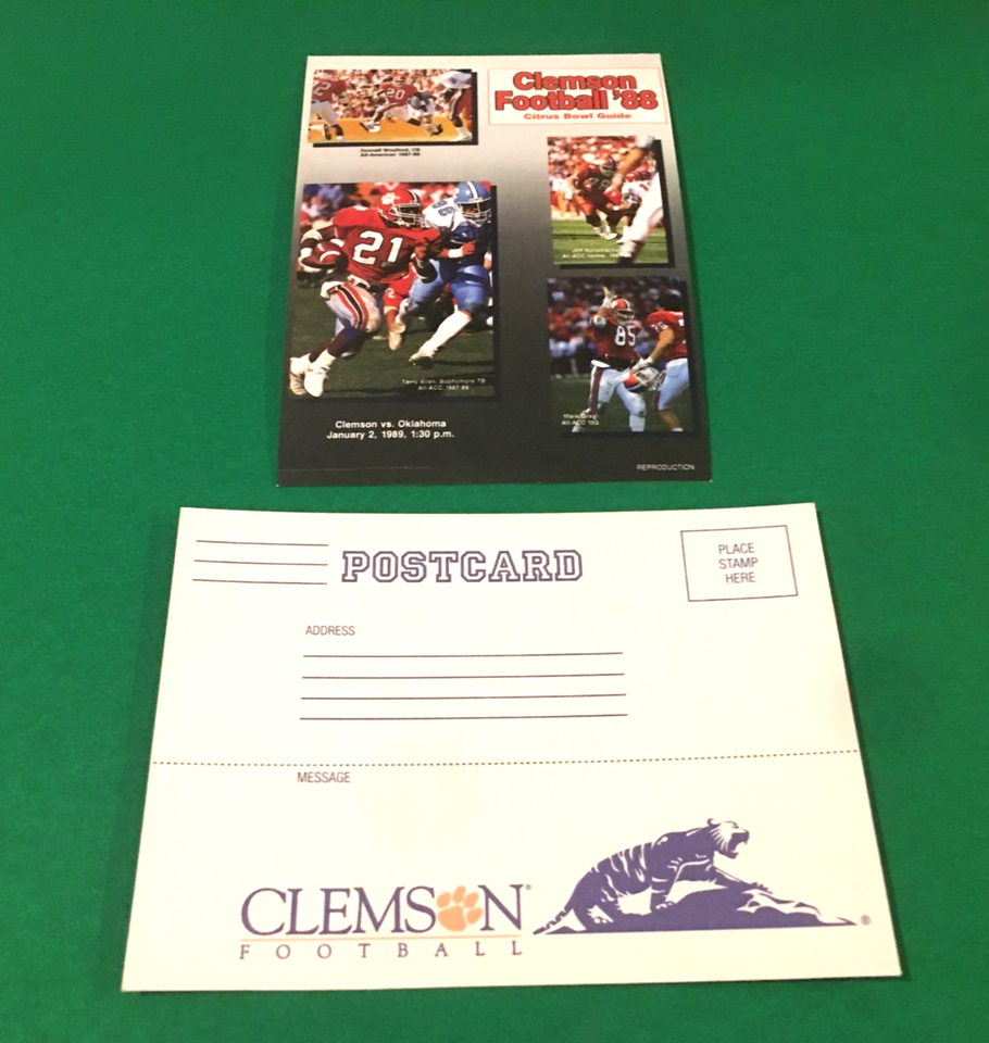 CLEMSON FOOTBALL COLLECTIBLE POST CARDS Reprint BOWL GAMES 15++ SEE ...