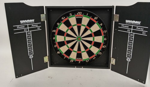 Winmau Dart Board Cabinet White/Black Sporting Goods Folding 84cm | eBay UK