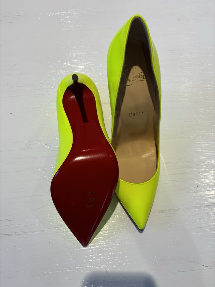 Christian Louboutin Women's Heels 38.5 Neon Yellow Patent Leather | eBay