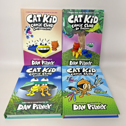 CAT KID COMIC CLUB 4X Hardcover Graphic Novels Books Dav Pilkey Like ...