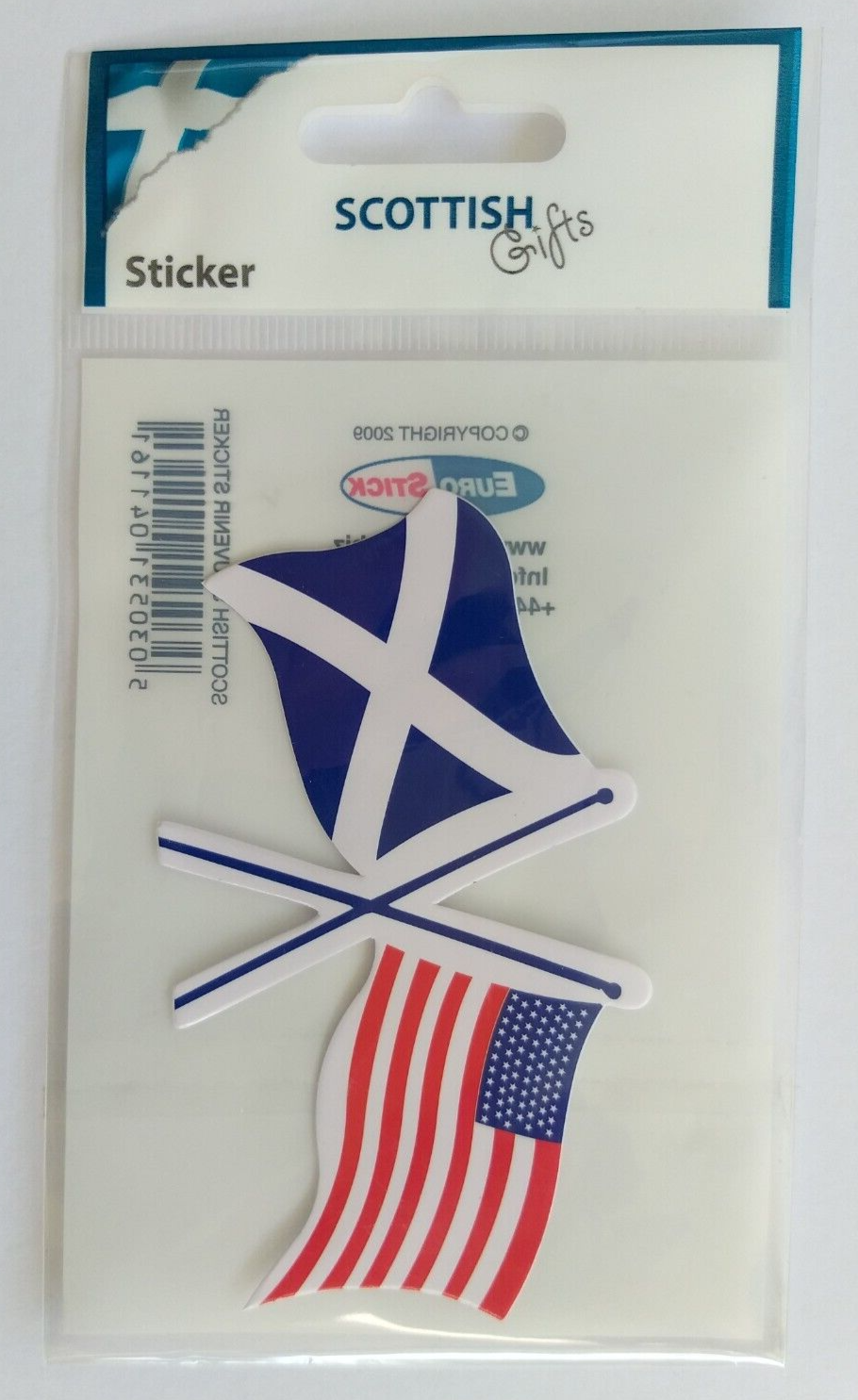 Window & Bumper Sticker - SCOTLAND Crossed USA Scottish Flags Car Vinyl ...