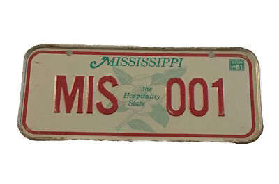 1981 Wheaties Cereal Box Premium Mini State License Plate Mississippi ...